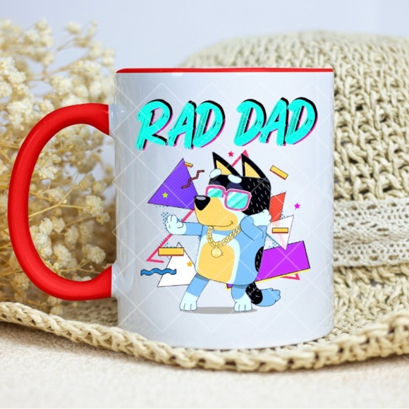 Dining | Bluey Rad Dad Mug With Red Handle | Poshmark